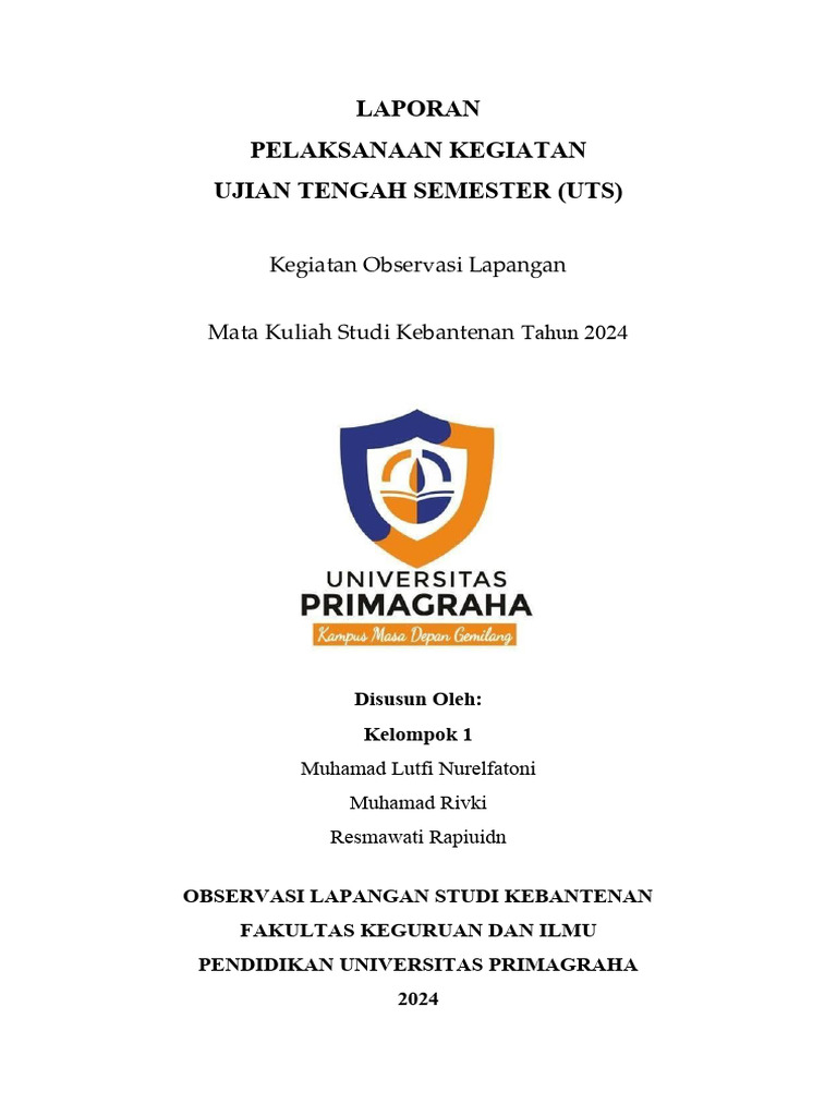 Petunjuk Observasi - Uts - Studi Kebantenan | PDF