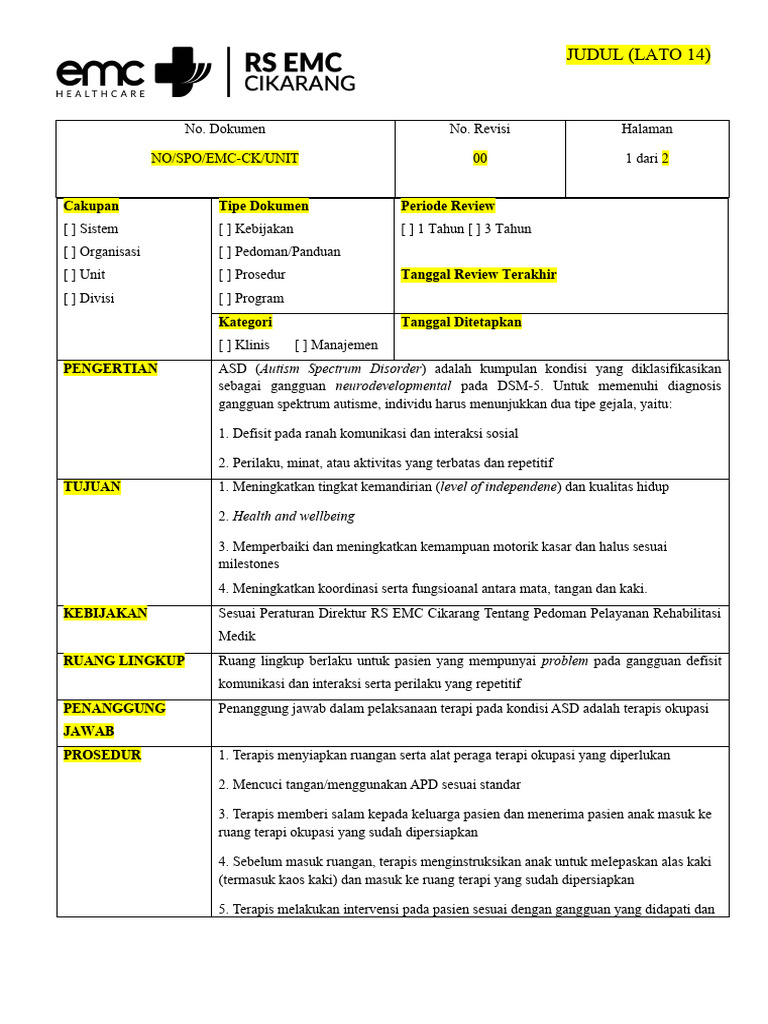 Penatalaksanaan Okupasi Terapi Pada Kasus Autism Spectrum Disorder (ASD ...