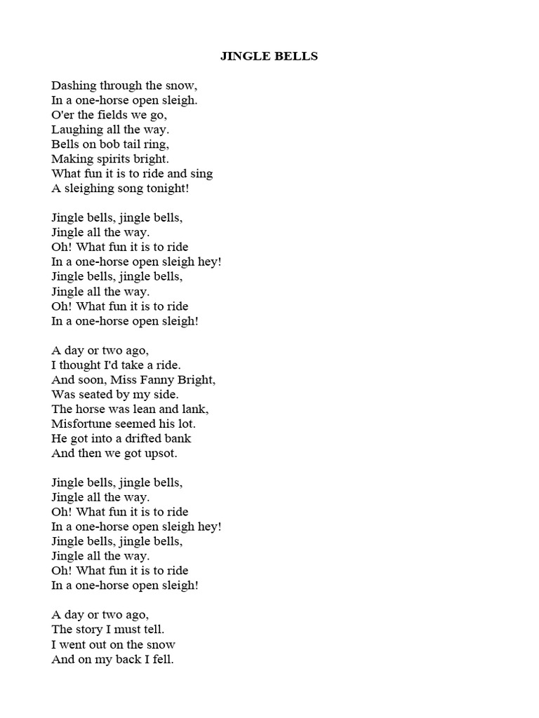 Jingle Bells Lyrics and Fun Facts | PDF
