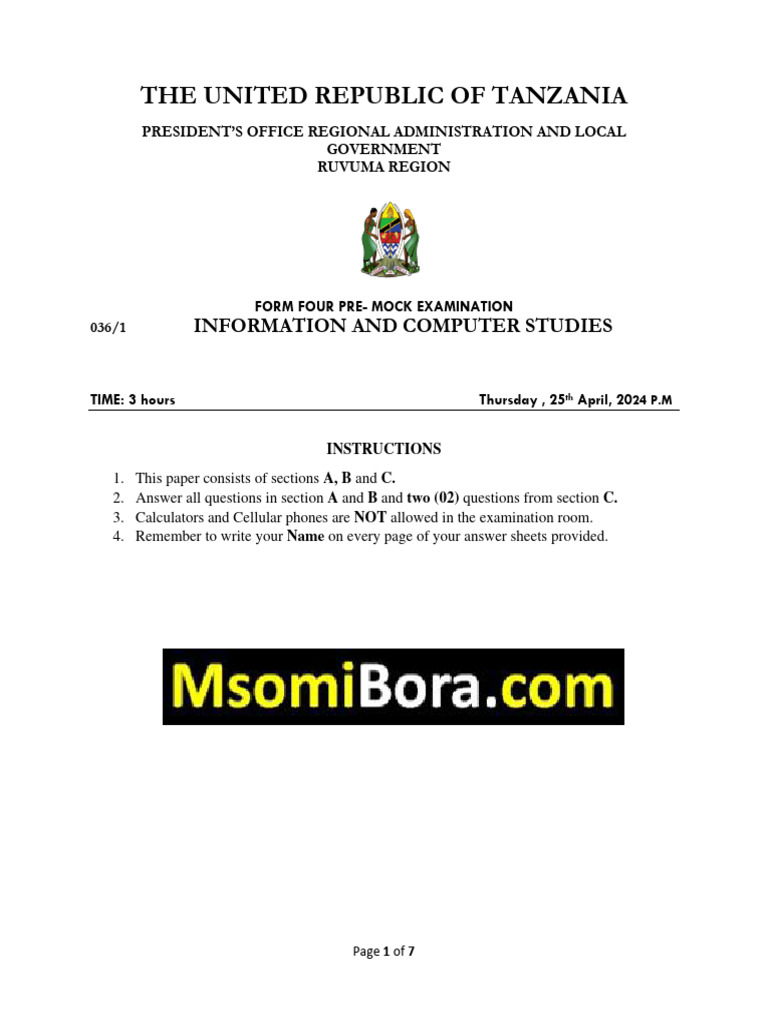Information and Computer Studies 1 | PDF | Operating System | Microsoft ...