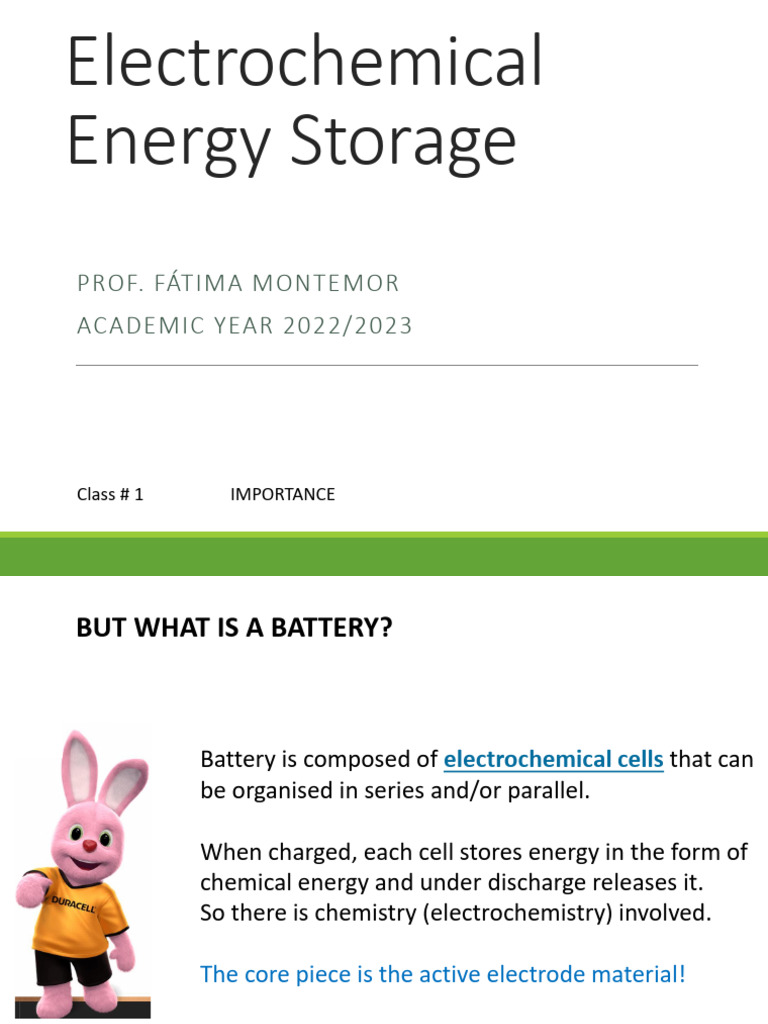 C1-EnergyStorage - Batteries Part I 22-23 | PDF | Electrochemistry | Anode