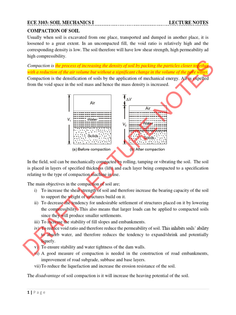 compaction notes | PDF | Soil Mechanics | Soil