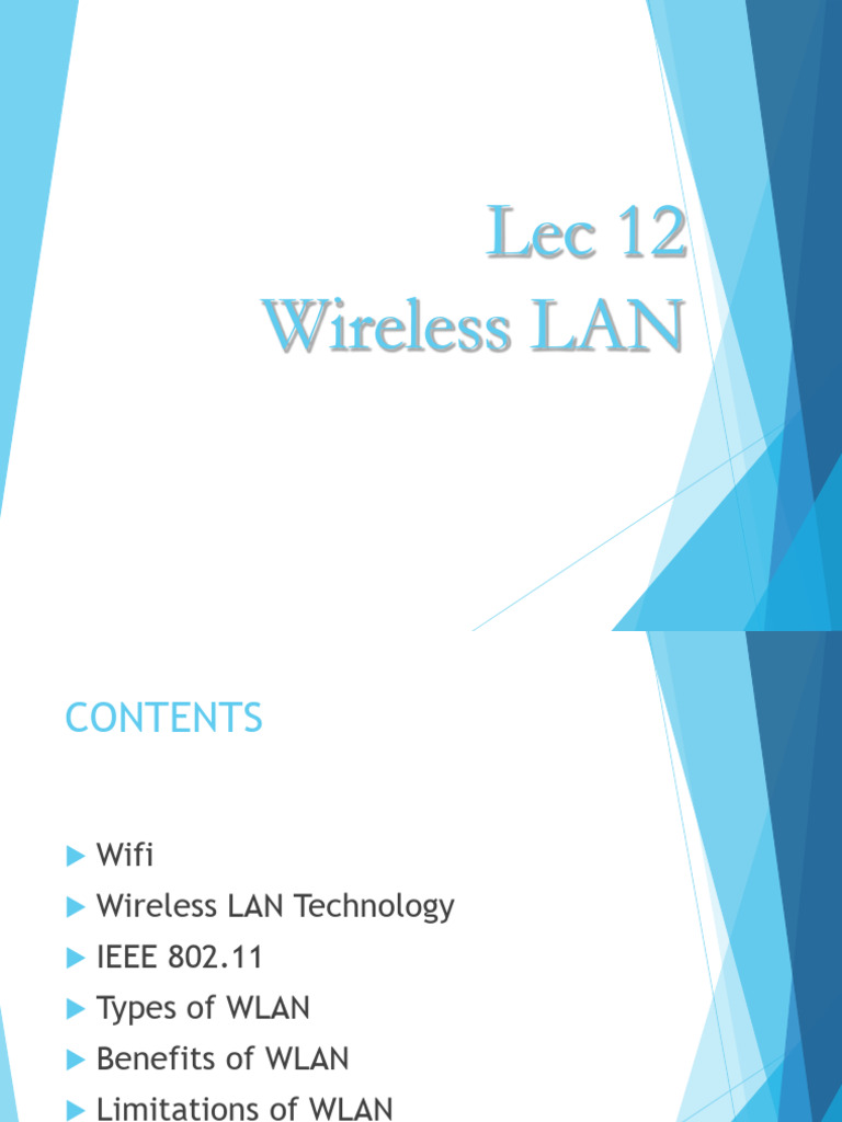 Lec 12 - Wireless v2023 | PDF | Wireless Lan | Ieee 802.11