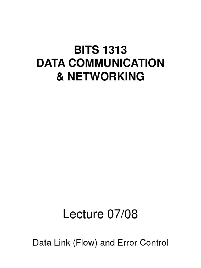 Lec 07 DLC L08 Error Control | PDF | Transmission Control Protocol | Error Detection And Correction