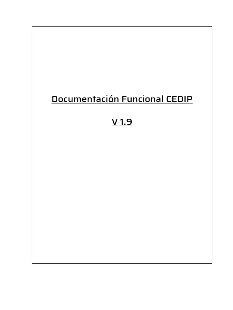 CEDIP Documento Funcional V1.9 | PDF | Archivo de computadora | Datos ...