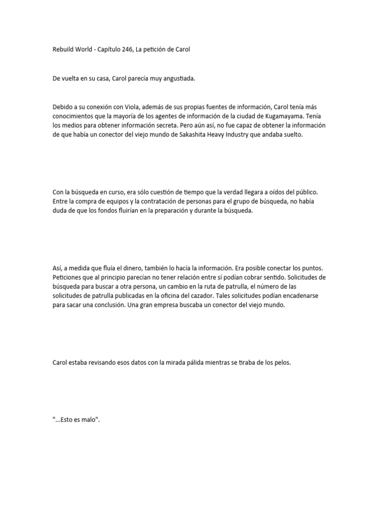 Rebuild World 246 La Petición de Carol | PDF | Motocicleta | Verdad
