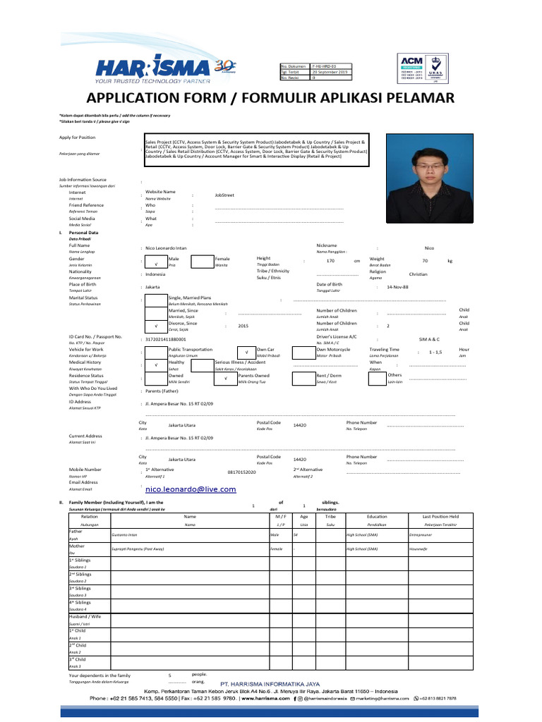 Application Form Pdf