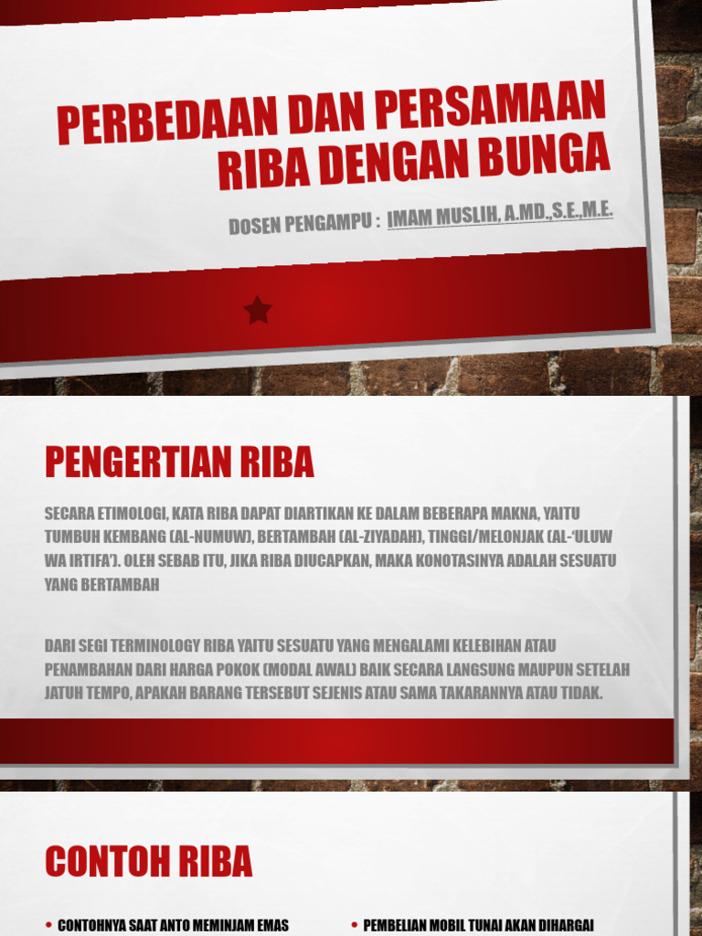 Perbedaan Dan Persamaan Riba Dengan Bunga | PDF | Bisnis | Pengelolaan ...