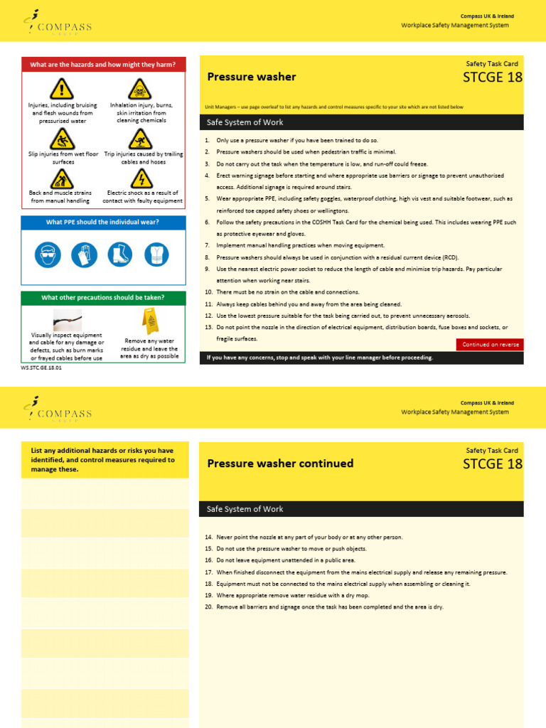Pressure Washer Safety Guidelines | PDF | Personal Protective Equipment ...