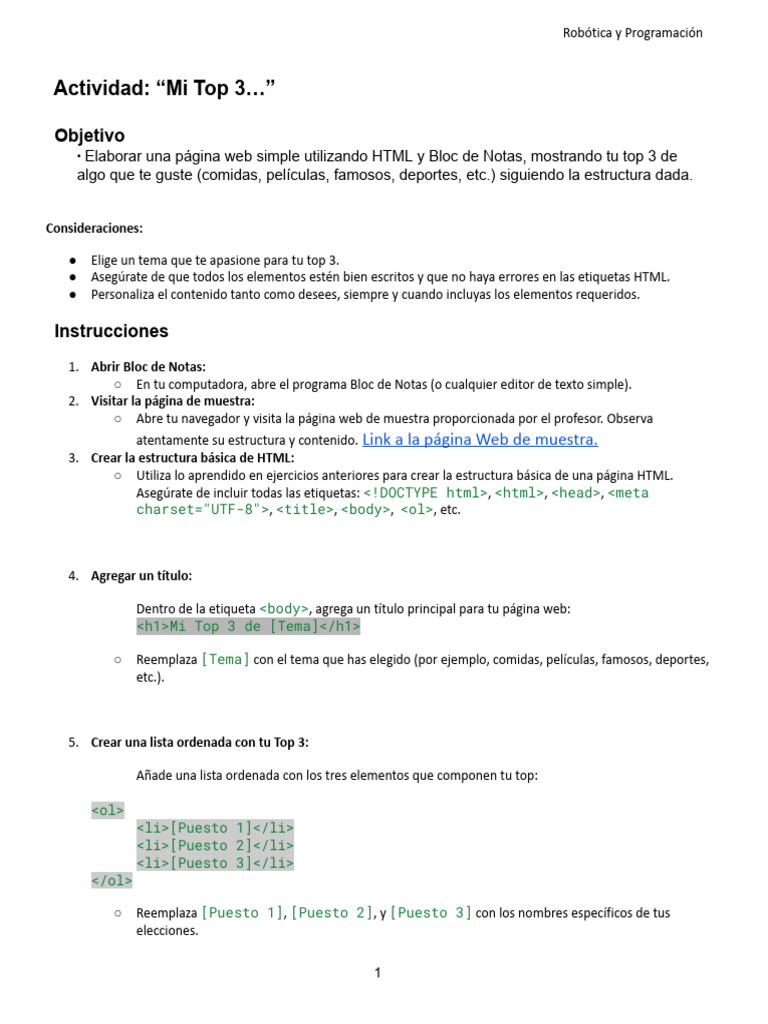 Actividad - Mi Top 3... | PDF | HTML | Software