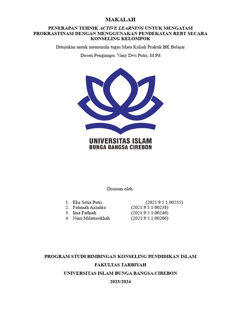 Kelompok 3 Active Learning Prokrastinasi REBT | PDF
