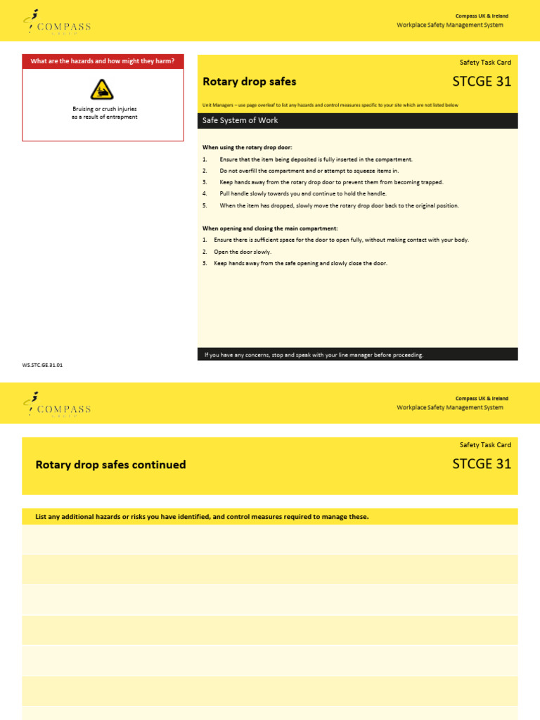 6654stcge 31 Rotary Drop Safespdf | PDF | Occupational Safety And ...