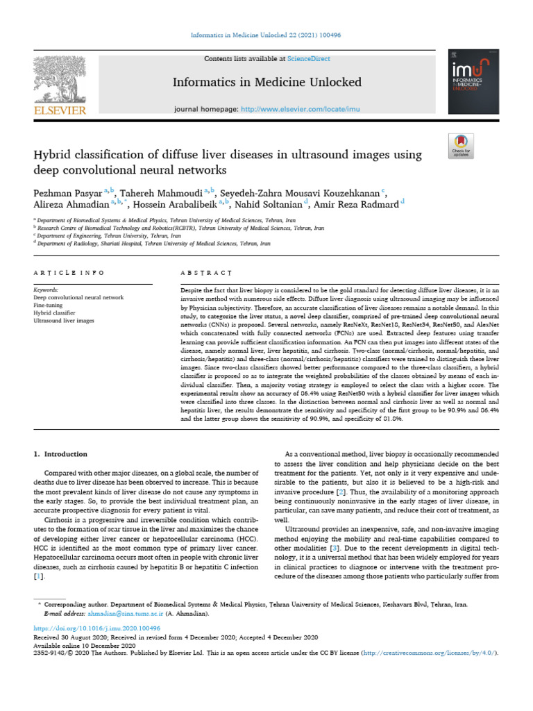 03-2021-P - Pasyer-Hybrid Classification of Diffuse Liver Diseases | PDF | Deep Learning | Cirrhosis