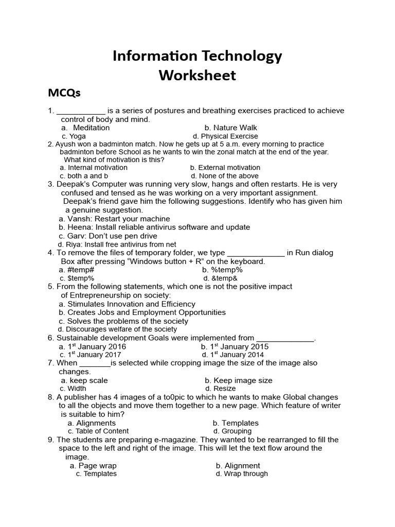 worksheet grade 10 | PDF | Databases | Spreadsheet