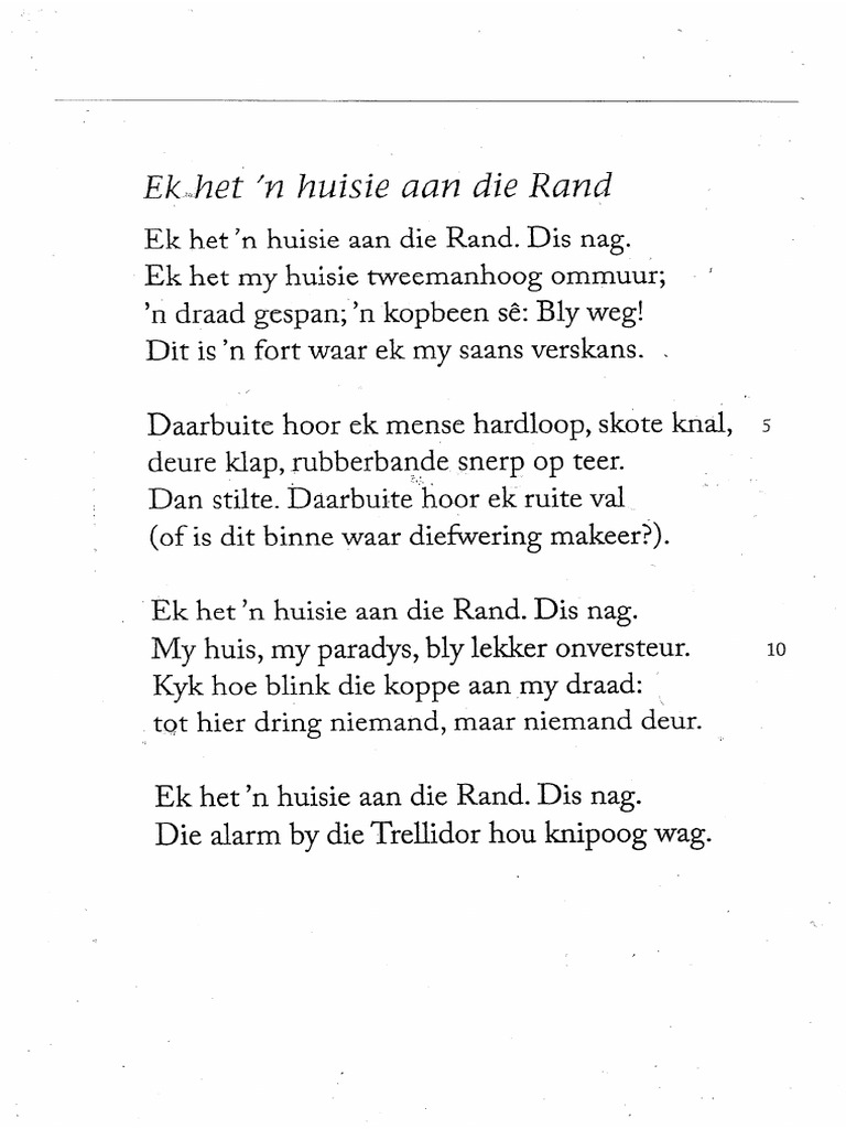 Afr EAT GR 11 Huisie Aan Die Rand | PDF