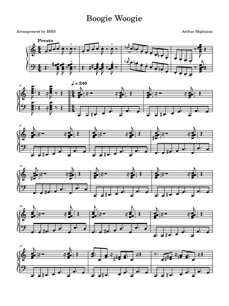 Boogie Woogie Misc Traditional Boogie Woogie Basic Piano Solo For ...