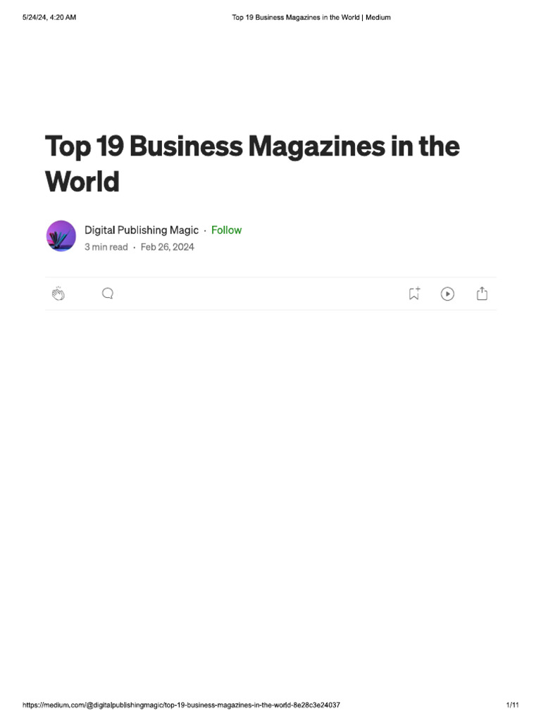 Top 19 Business Magazines in the World | PDF