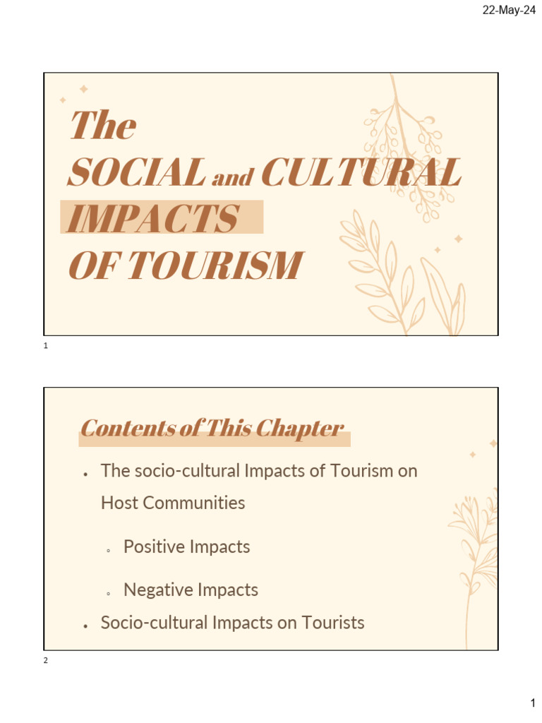 TQDL - Chapter 4 The Social and Cultural Impacts of Tourism | PDF ...