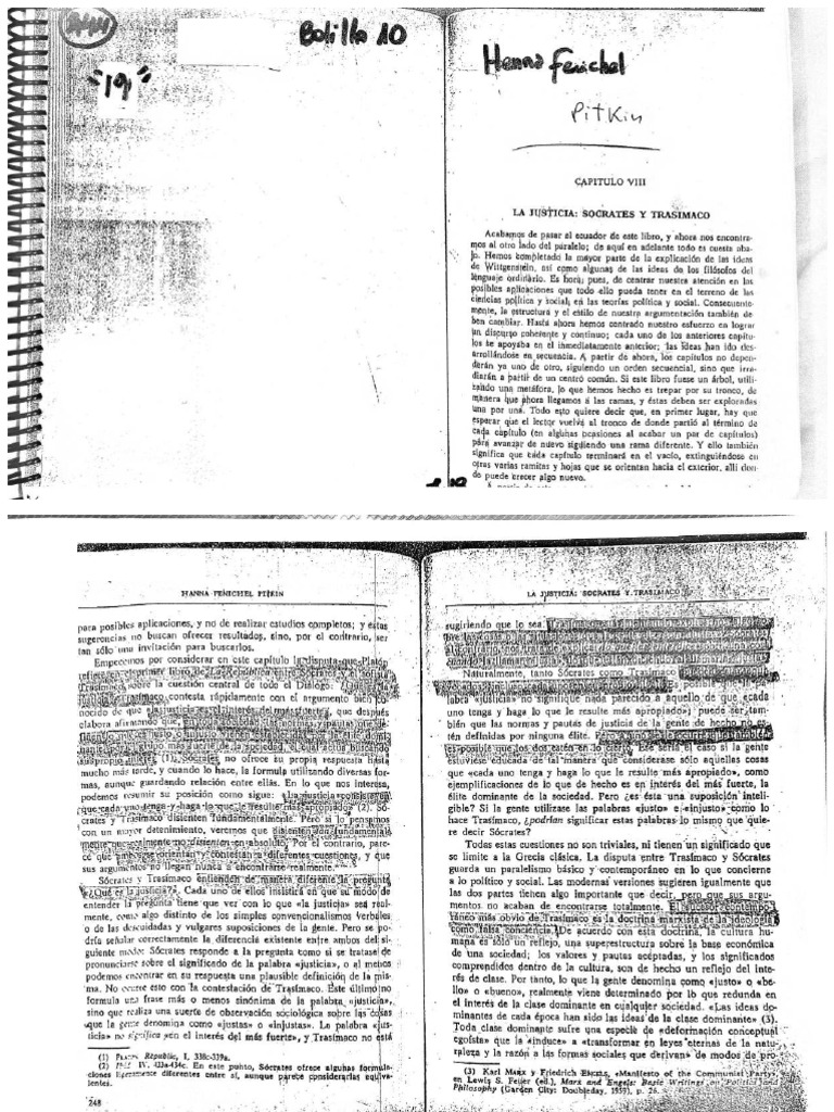 Unidad 11 - PITKIN - La Justicia. Socrates y Trasimaco | PDF