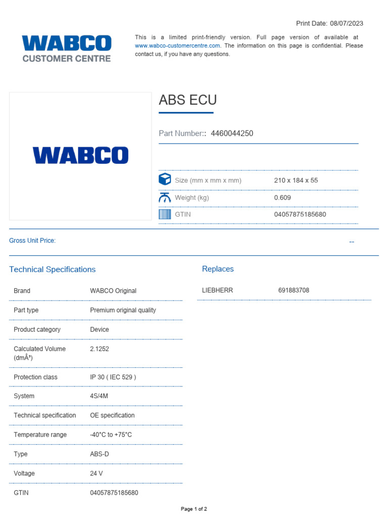 Wabco Abs Ecy | PDF | Computing