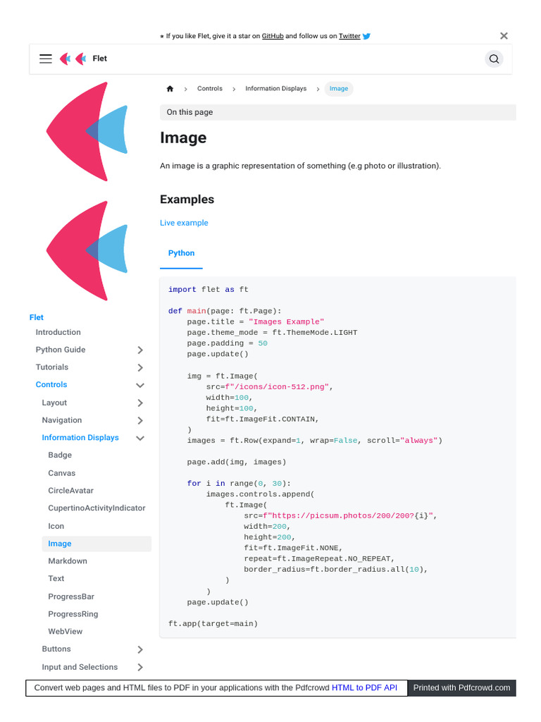 Flet Dev Docs Controls Image | Download Free PDF | Html | Page Layout