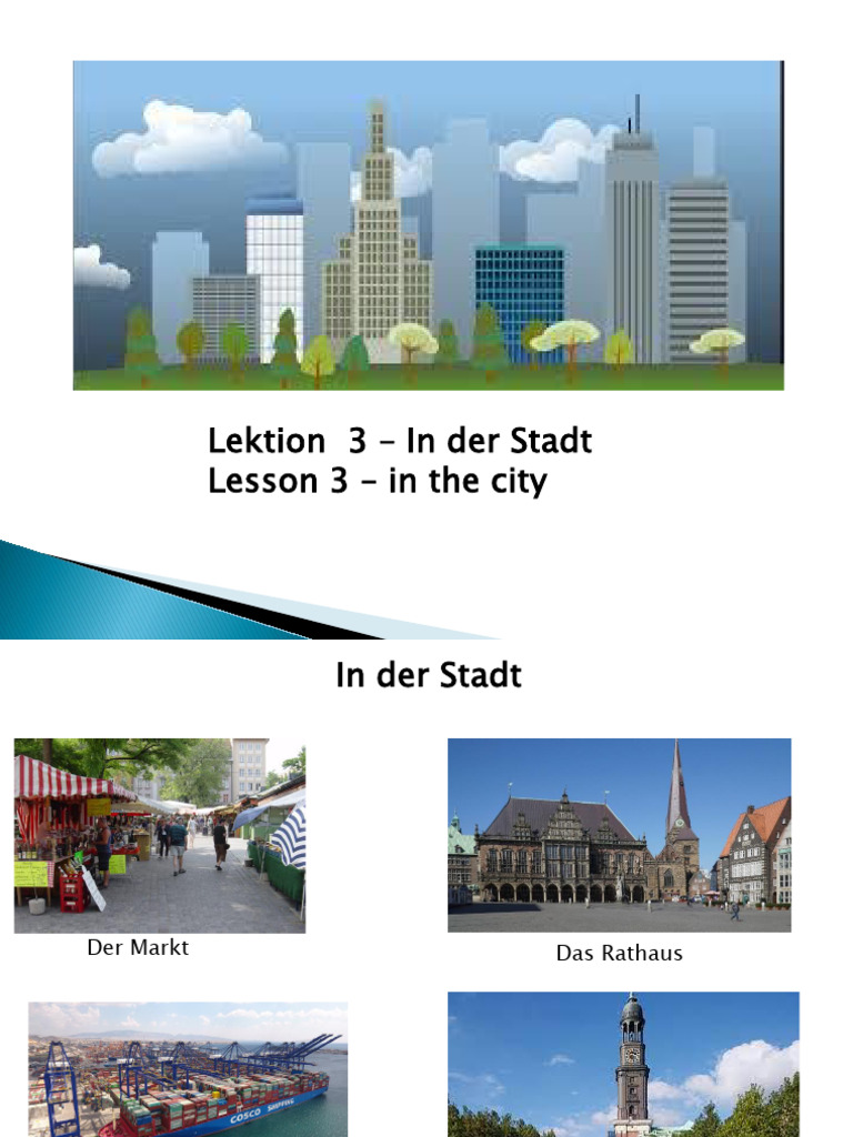 Lesson 3 in Der Stadt | PDF | Plural | Subject (Grammar)