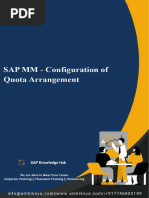 SAP MM - Quota Arrangement | PDF
