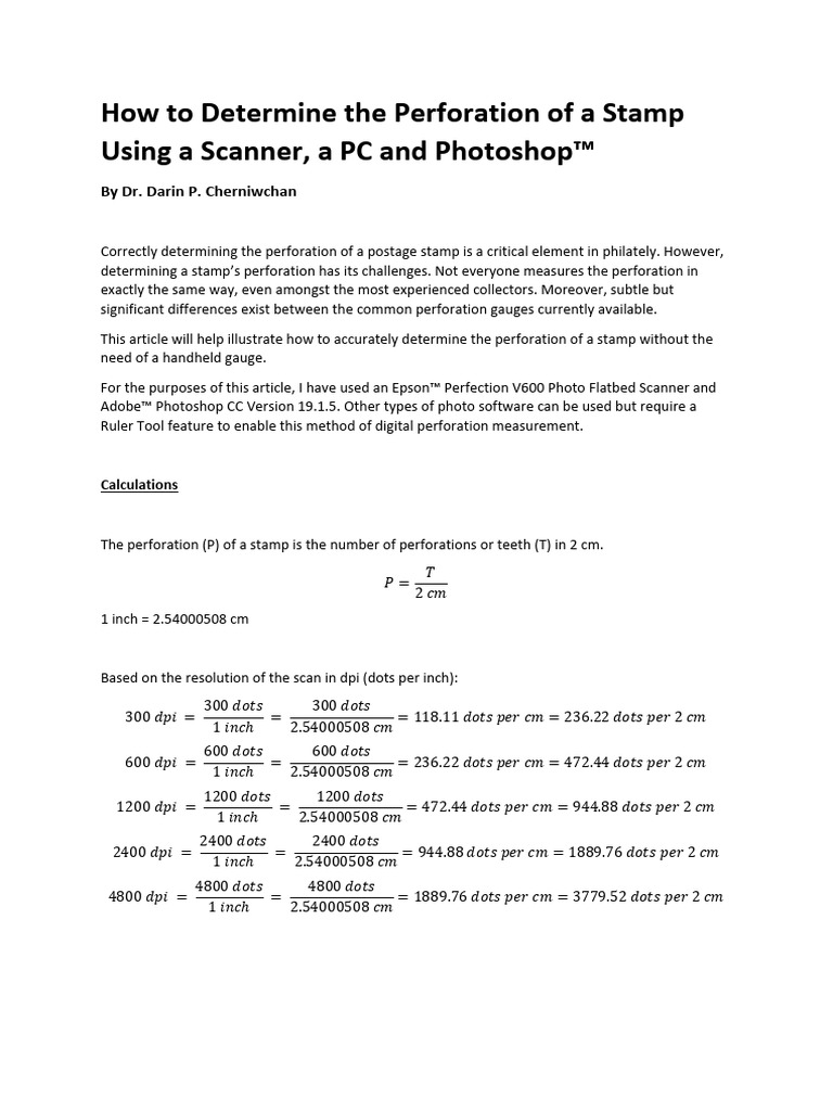 How To Determine The Perforation of A Stamp US | PDF | Image Scanner ...