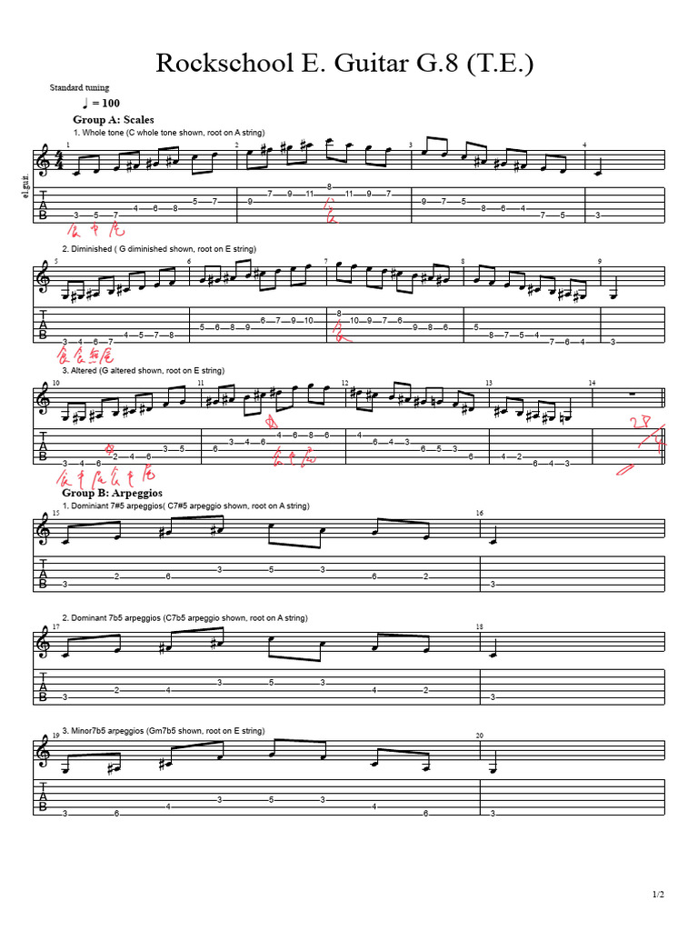 RockSchool Electric Guitar Grade8 (Technical Ex | PDF | Guitars ...