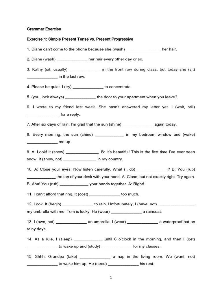 Grammar Exercise | PDF | Language Arts & Discipline | Foreign Language Studies