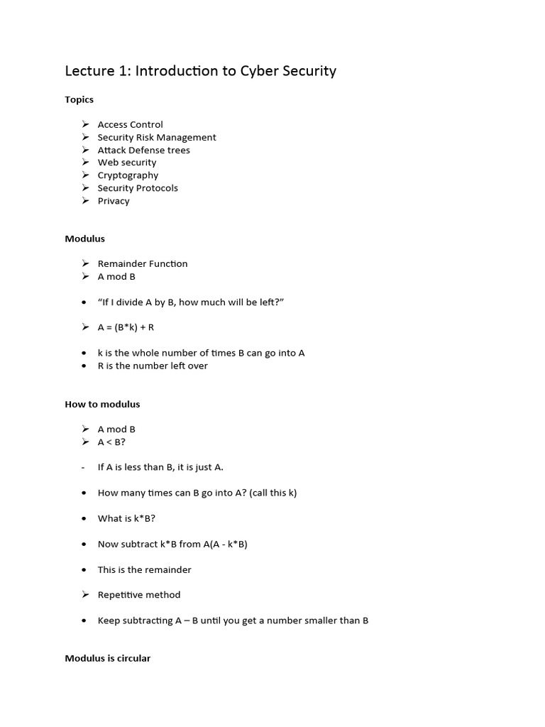 Introduction To Cyber Security Notes Pdf Networking Internet And Web