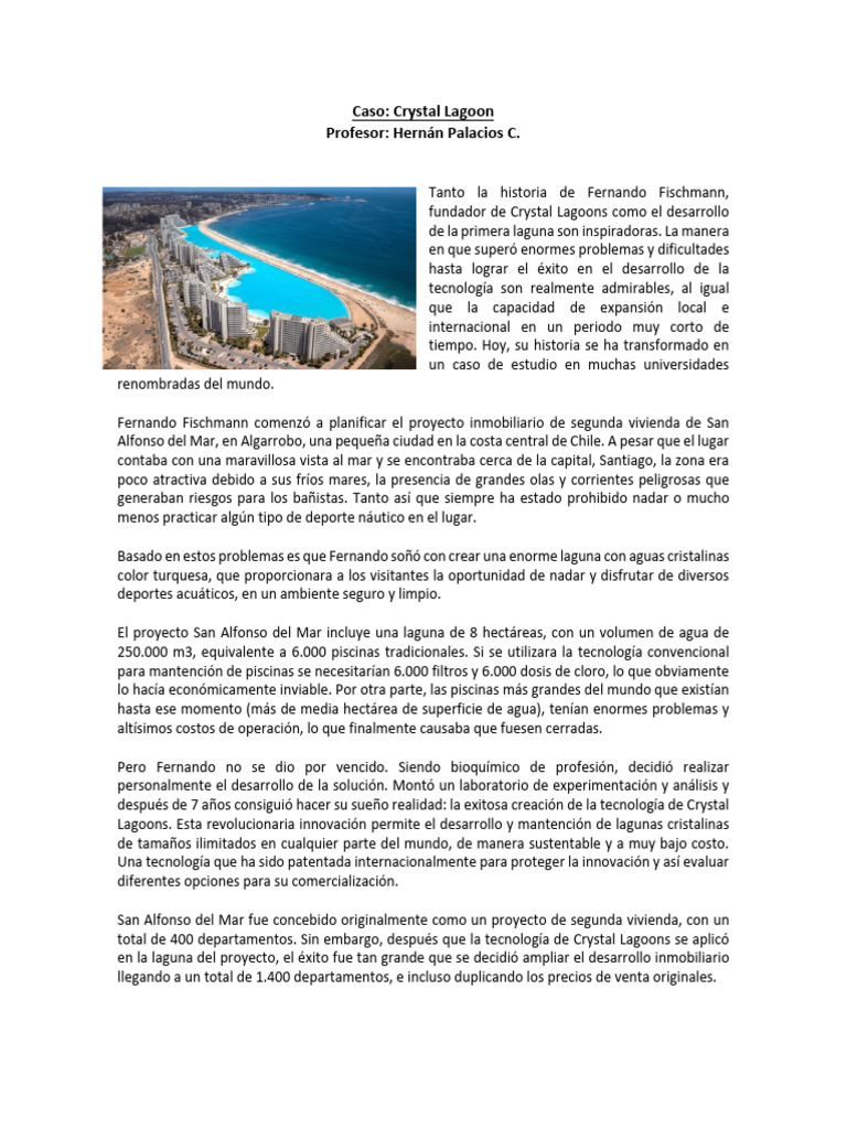 Éxito de Crystal Lagoons en Chile | PDF | Piscina
