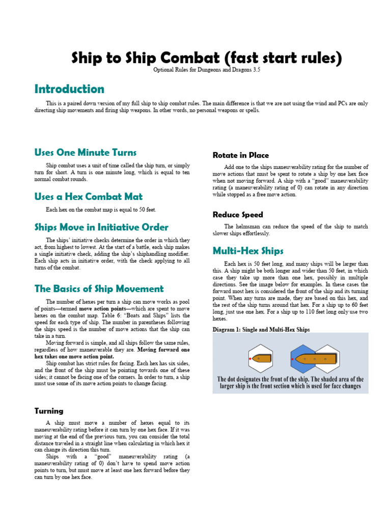 Ship Combat Fast Start | PDF | Ships | Rowing
