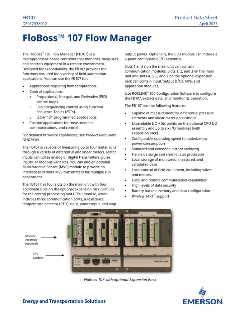 FloBoss 107 Flow Manager Overview | PDF | Input/Output | Programmable ...
