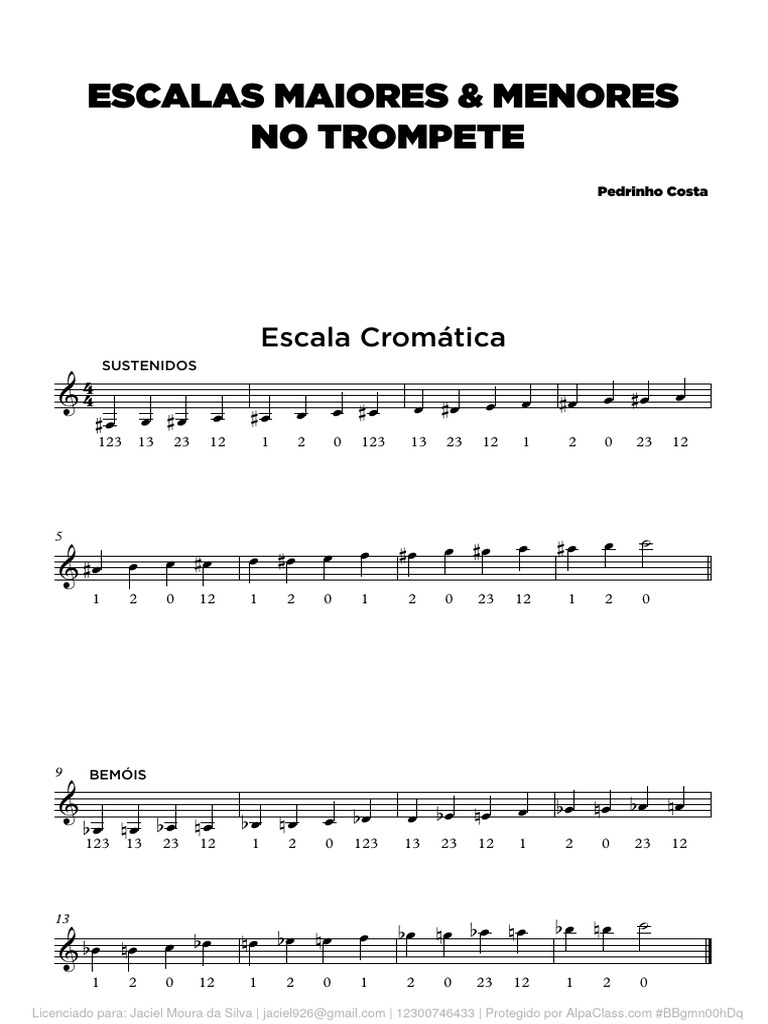 Escalas Maiores e Menores No Trompete | PDF