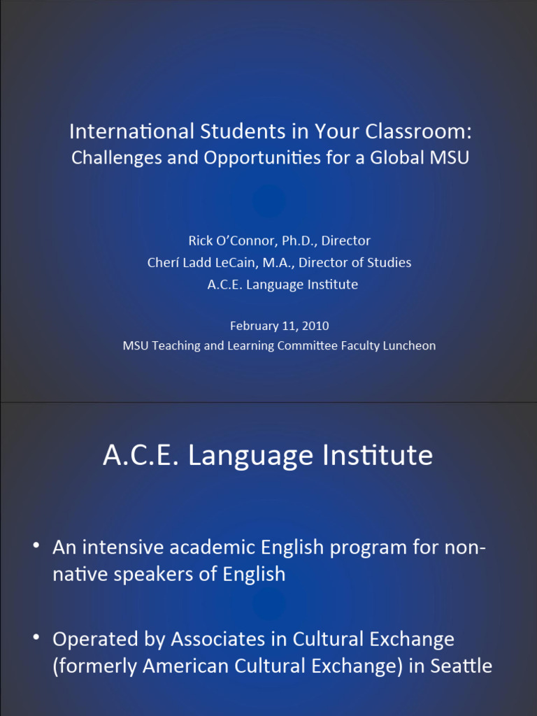 Feb11 InternationalStudentsinYourClassroom | PDF | Japanese Language | Chinese Language