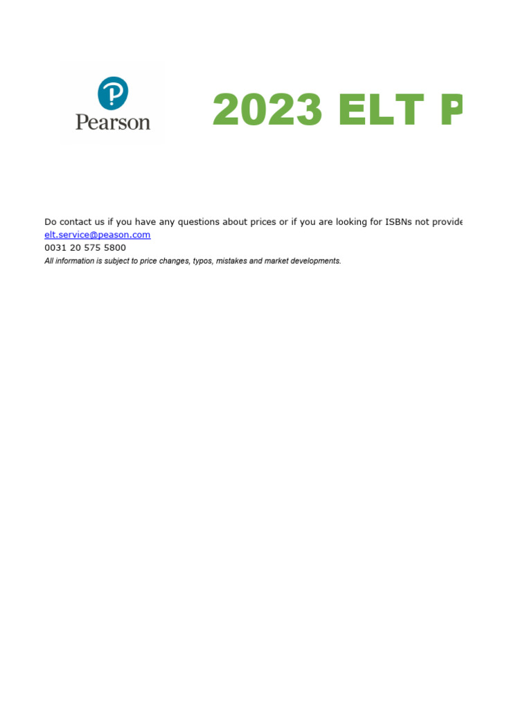 Pearson ELT2023 ISBNs | PDF | Books | Compact Disc
