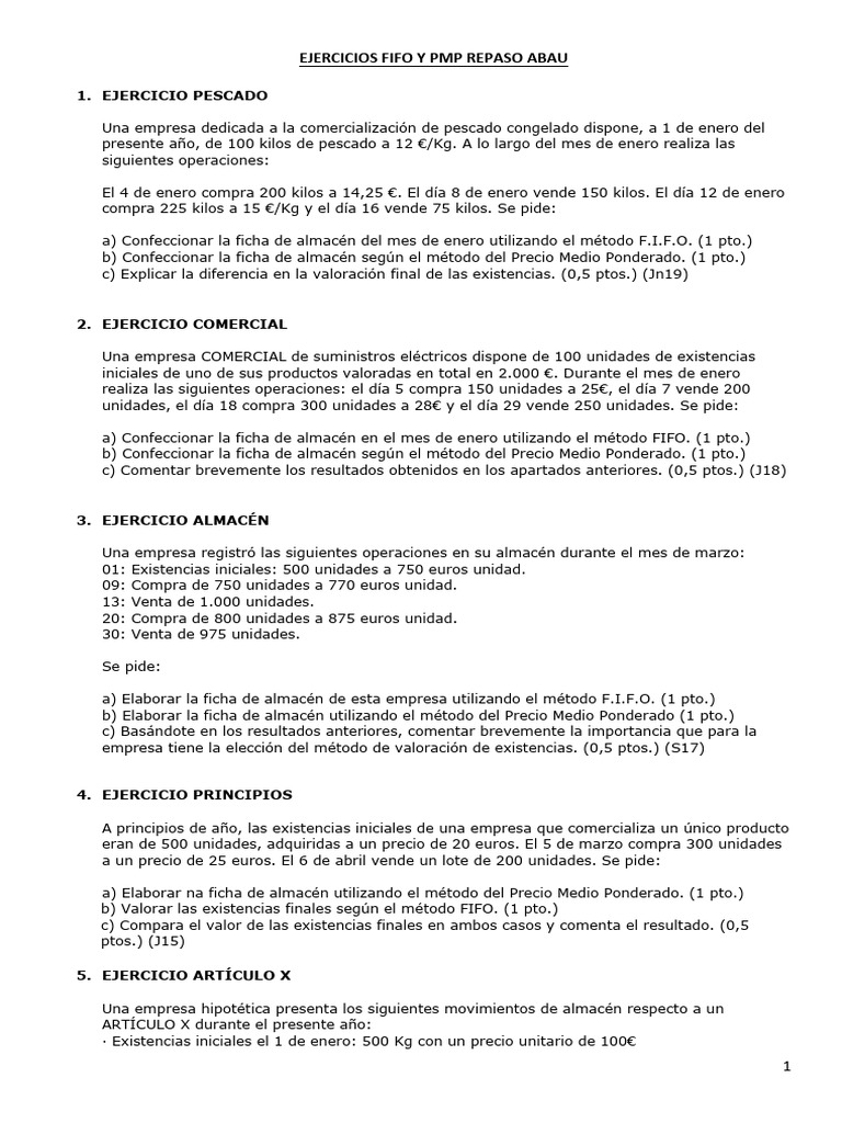 Ejercicios Resueltos de FIFO y PMP | PDF