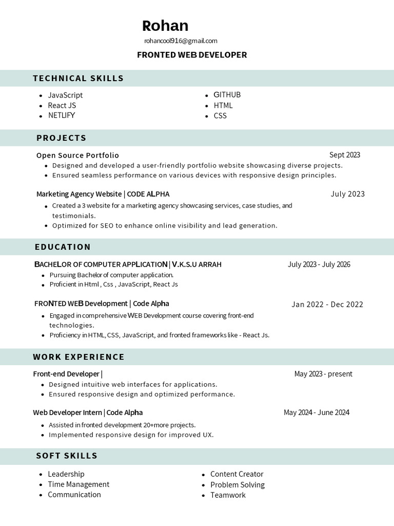Front-End Developer Portfolio Overview | PDF