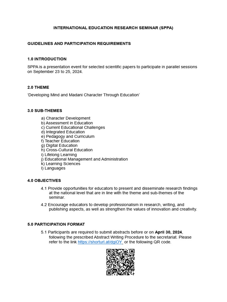 GUIDELINE FOR SPPA 2024 | PDF | Inquiry | Cognition