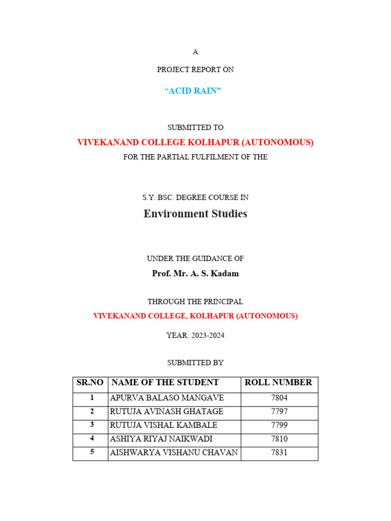 Project Report Cover pages EVS | PDF