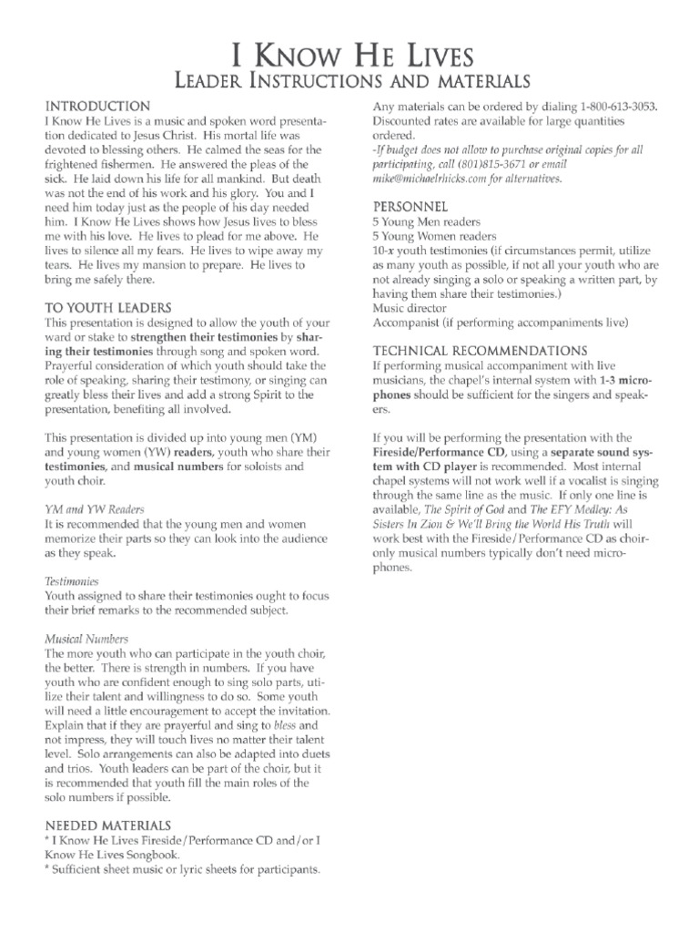 Youth Leader Packet | PDF