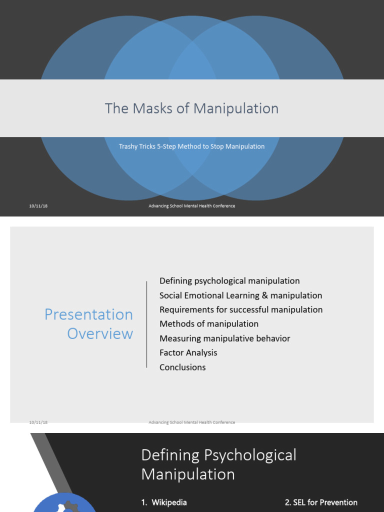 The Masks of Manipulation (Presentation) Author Advancing School Mental ...