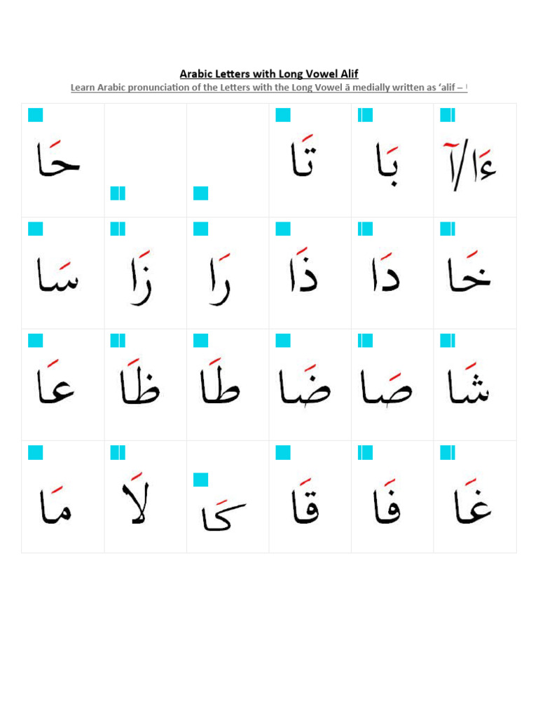 Arabic Letters With Long Vowel | PDF