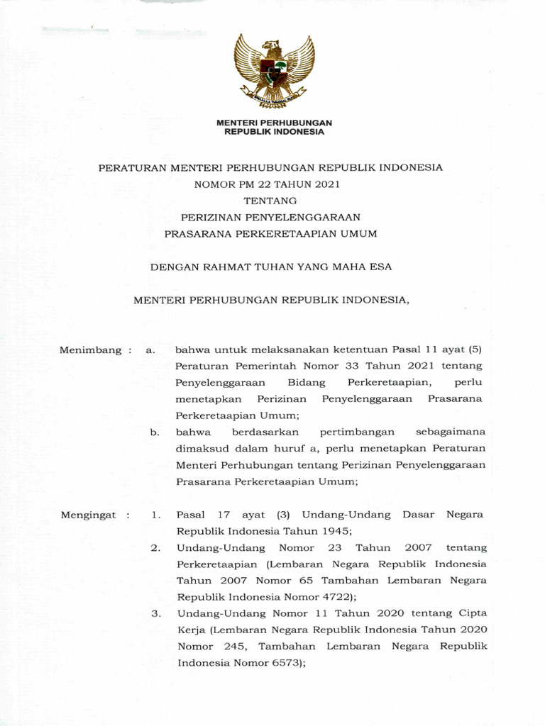 PM 22 Tahun 2021 | PDF