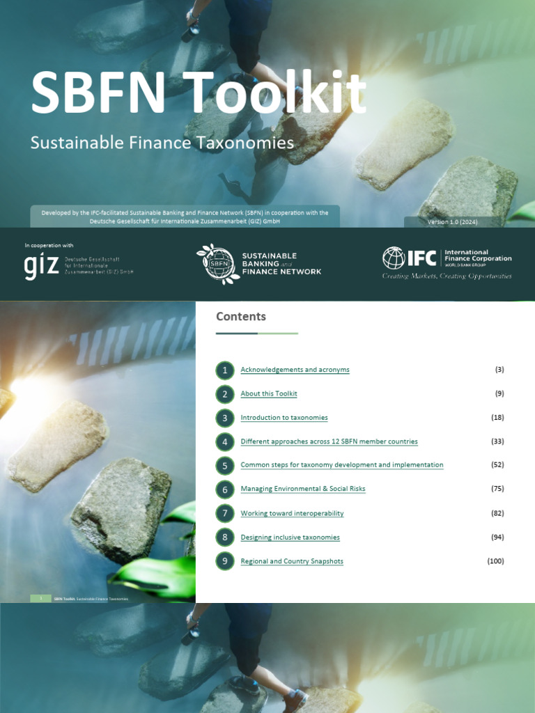 SBFN Toolkit - Sustainable Finance Taxonomies | PDF | Sustainability ...