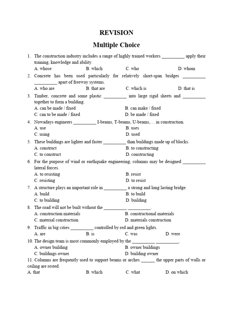 REVISION Multiple | PDF | Concrete | Beam (Structure)