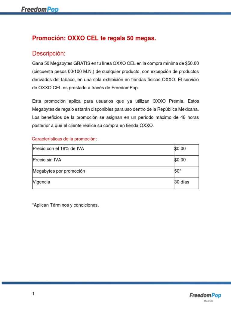 OXXO CEL: 50 MB Gratis con OXXO Premia | PDF | Software de la ...