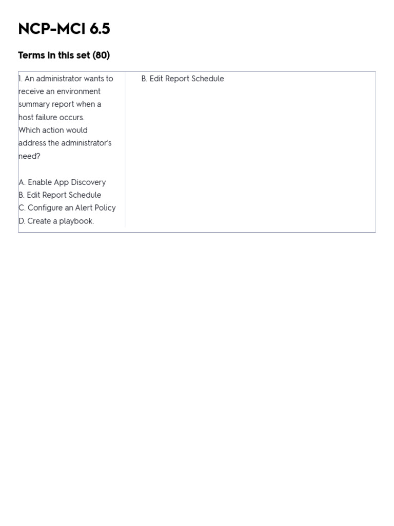 NCP-MCI 6.5 Flashcards - Quizlet | PDF | Computer Cluster | Computer Network