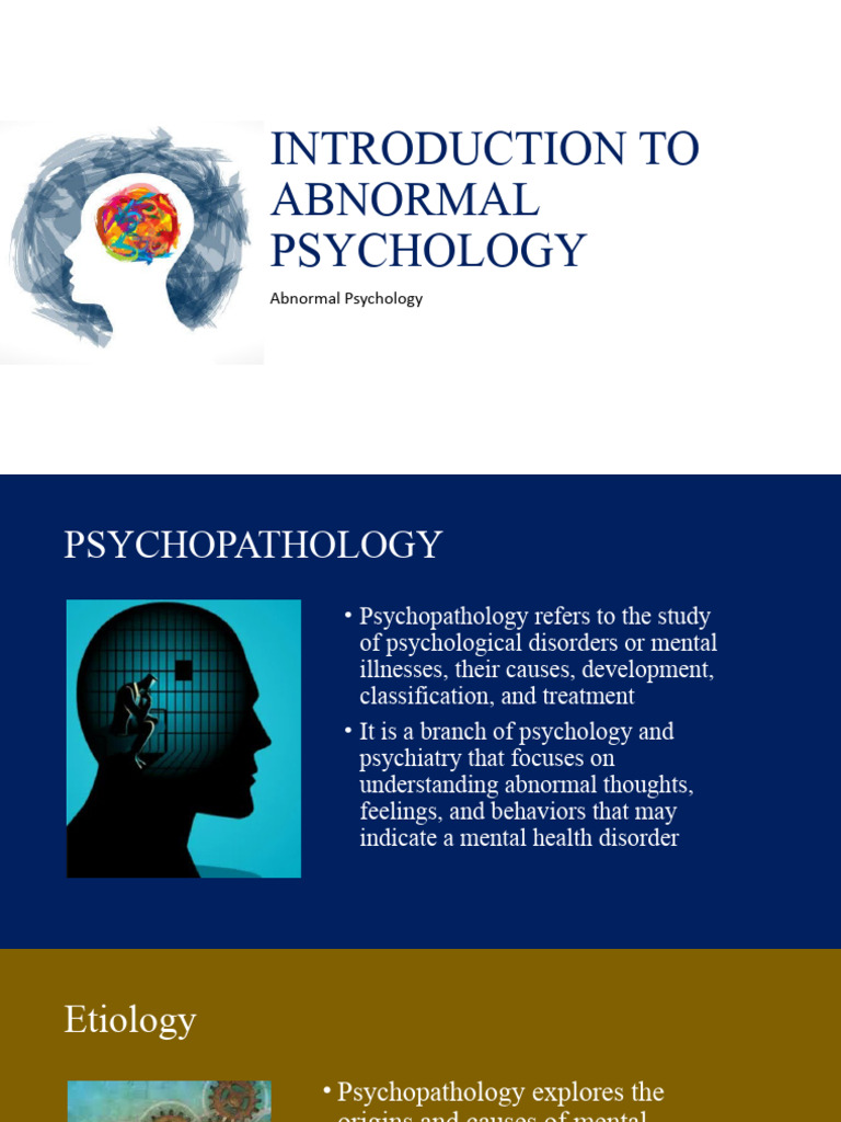 1 - Introduction To Abnormal Psychology | PDF | Mental Disorder ...